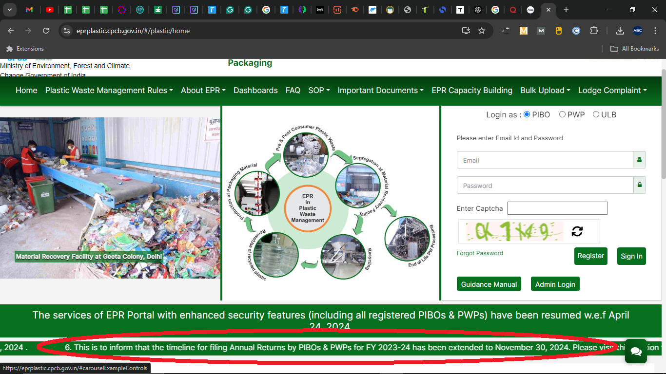 EPR Return Filing Update 2024 - EPR Annual Filing Date is Extended